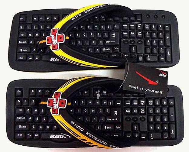Get Instant Geek Cred: Colorful Keyboard Flip Flops | Bit Rebels