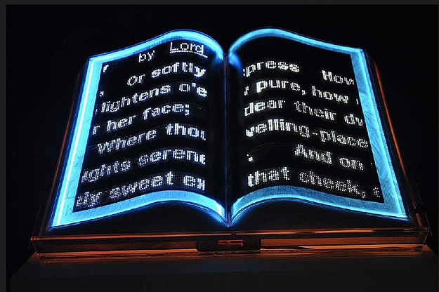A Futuristic Digital Library Created With Colorful LED Books | Bit Rebels