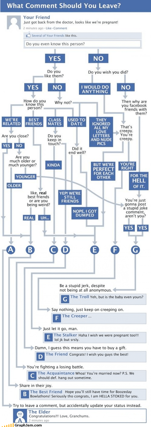 What Comment To Leave On Facebook [Flowchart] | Bit Rebels