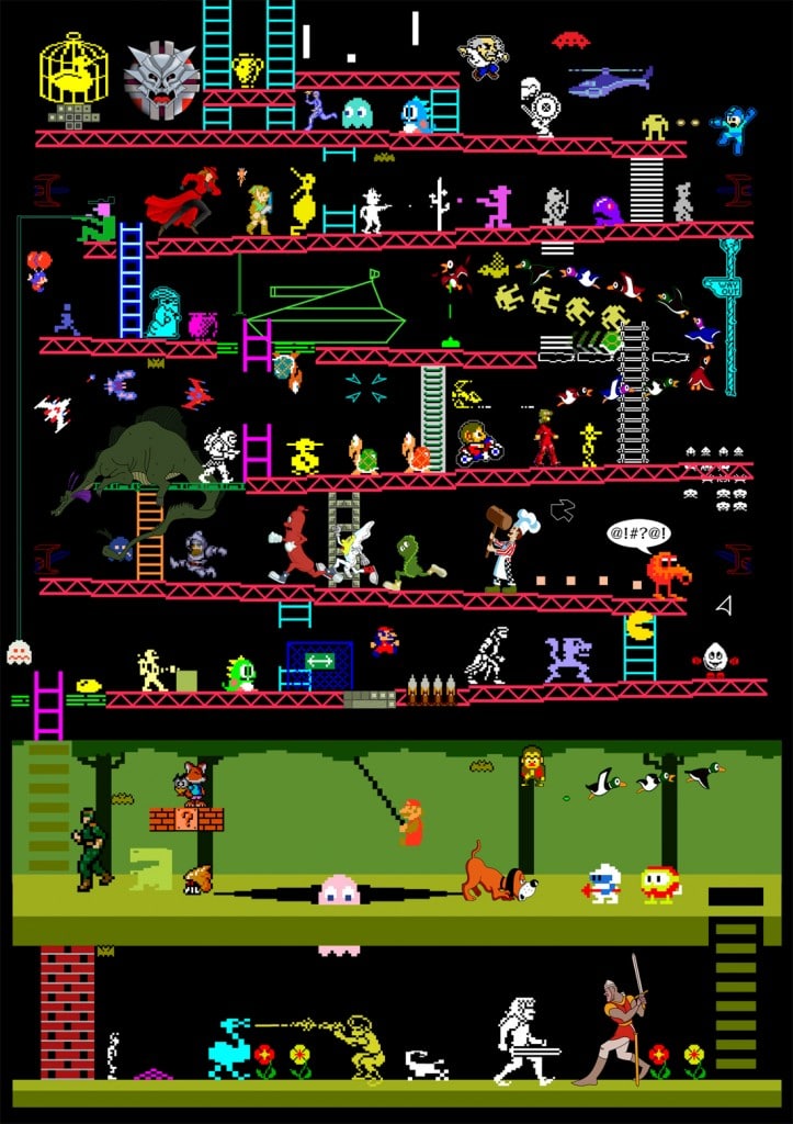Arcade Games: 50 Reto Video Game Classics In One Illustration