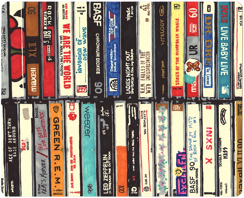 A Tribute To The VHS Tapes Of The '80s [12 Drawings]