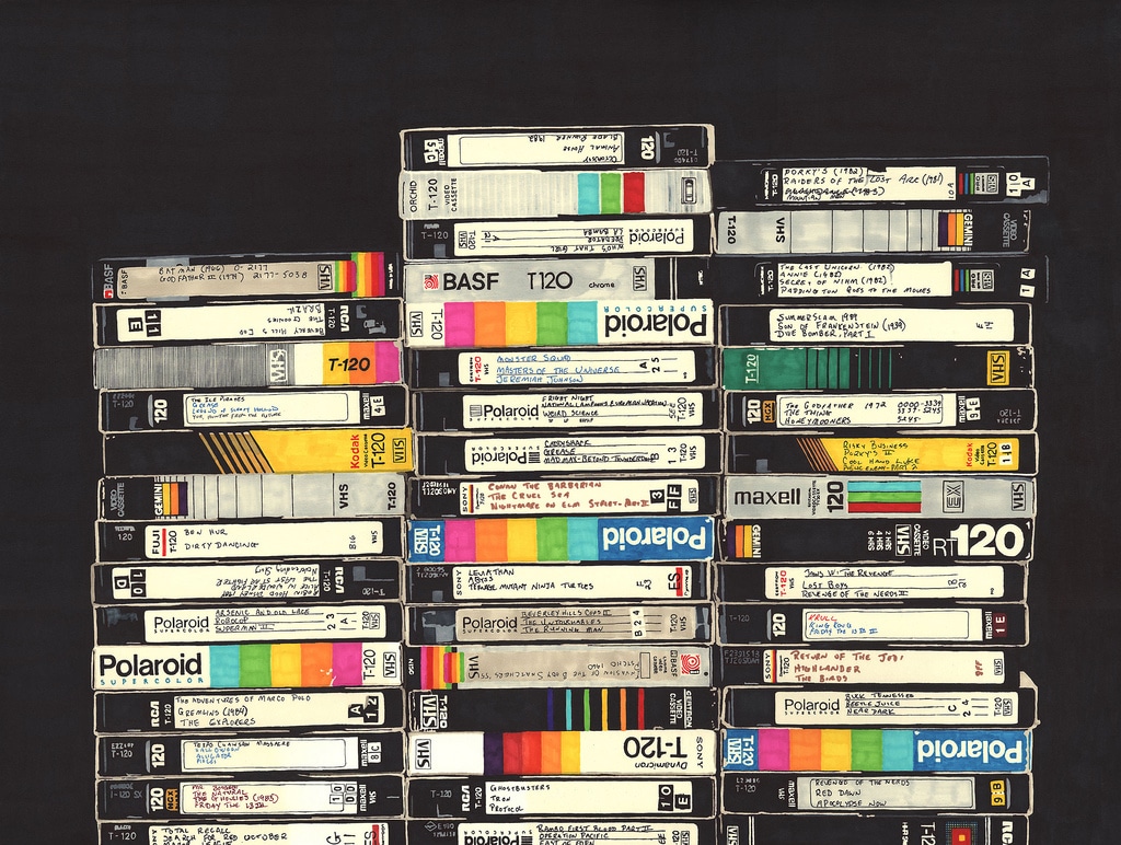 A Tribute To The VHS Tapes Of The '80s [12 Drawings]