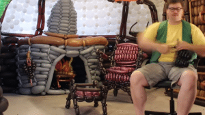 The Hobbit's Bag End Interior Balloon-Twisted Into Reality