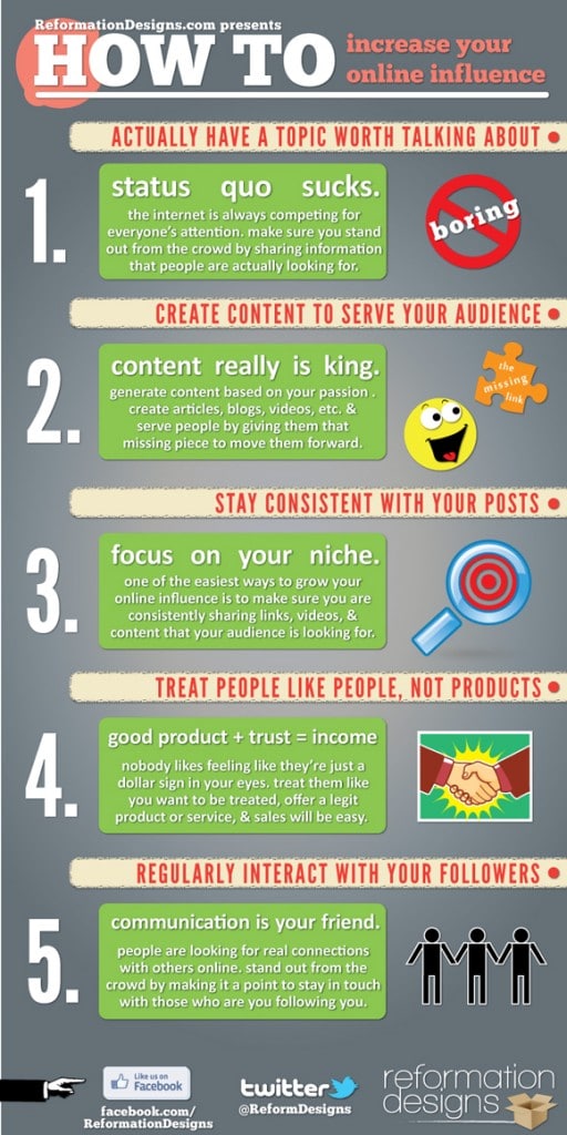 5 Easy Steps To Increase Your Online Influence [Infographic]