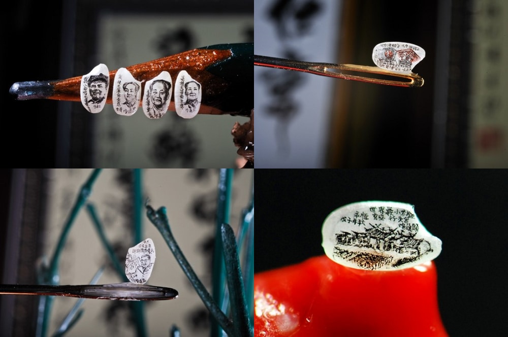 Elaborate Portraits Created On A Grain Of Rice