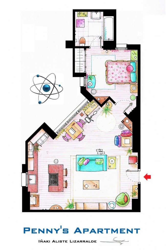 Artsy Architectural Apartment Floor Plans From TV Shows [9 Pics] | Bit ...
