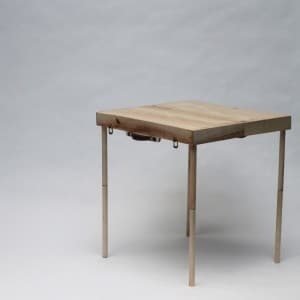 Small Suitcase Transforms Into An Office Desk With Two Stools & A Lamp ...