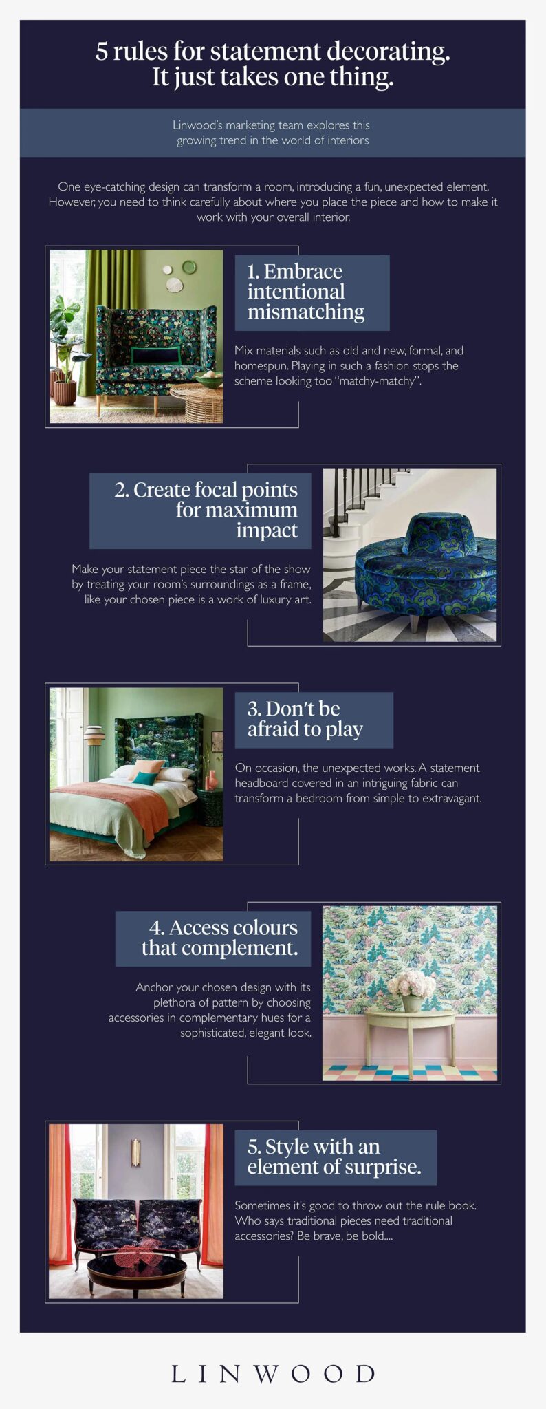 5 Rules For Statement Decorating - It Just Takes One Thing [Infographic ...